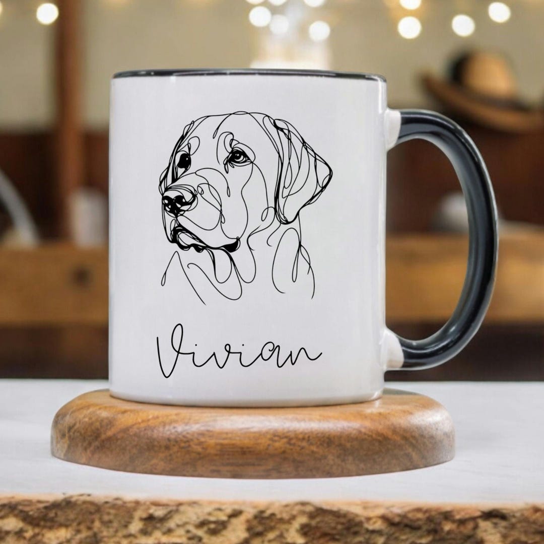 Personalized Labrador Retriever Mug - Custom Pet Portrait Ceramic Mug ...