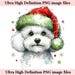 Digital - Cute Christmas Bichon Frise PNG Christmas Dog Portrait PNG ...