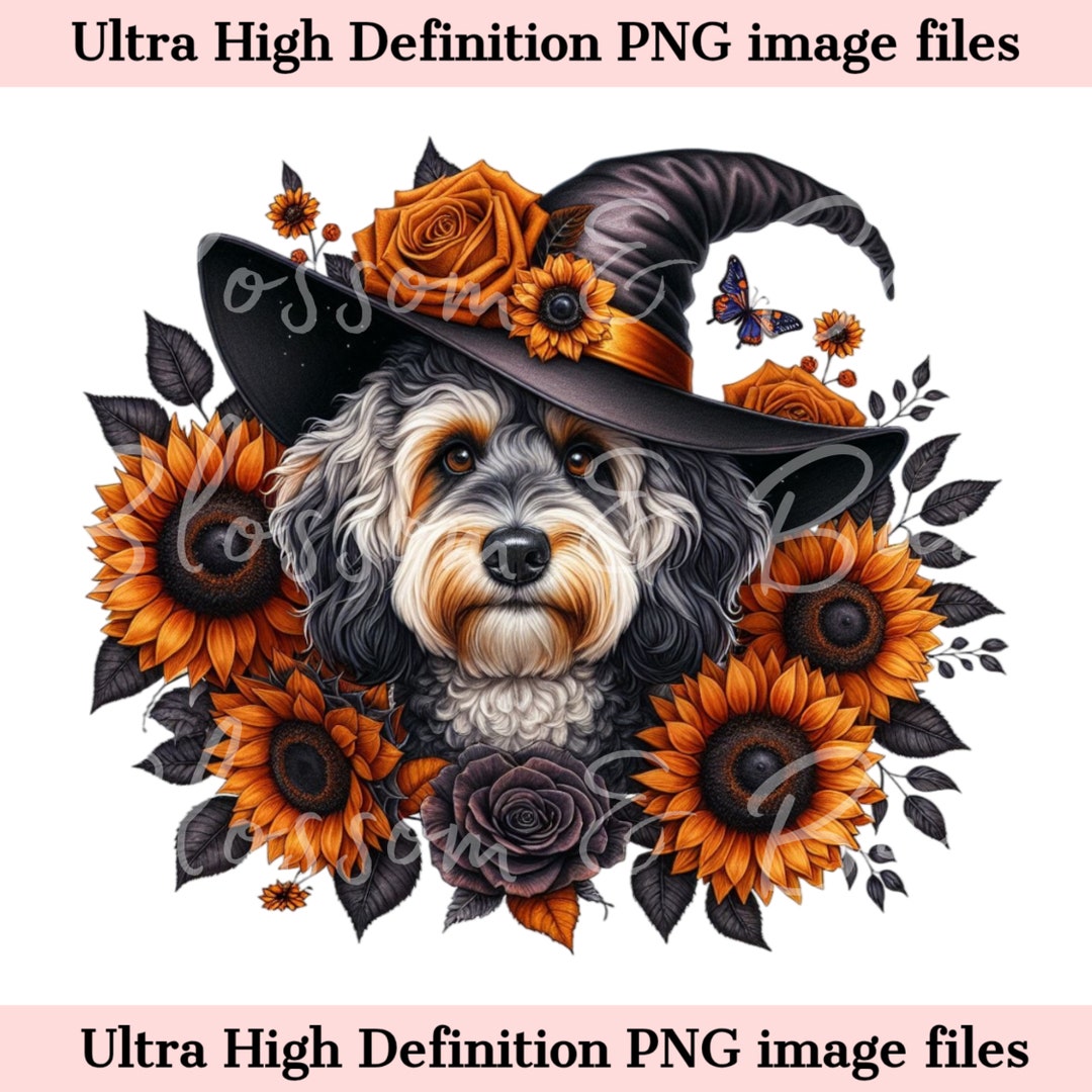 Digital Aussiedoodle Halloween Dog PNG - Cute Aussie Doodle PNG Instant ...