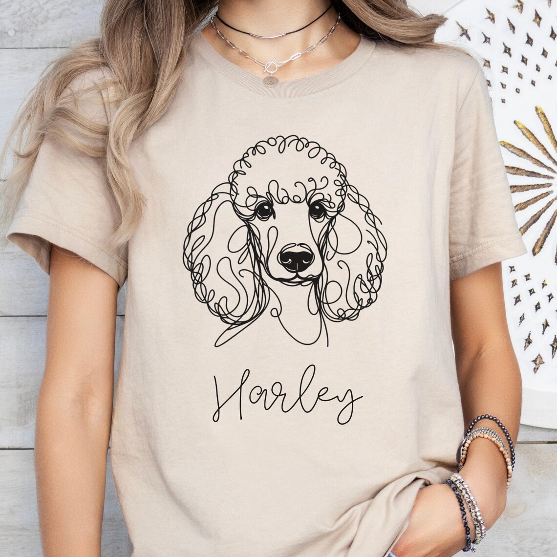 Personalized Standard Poodle Shirt - Custom Name Pet Portrait Tee ...