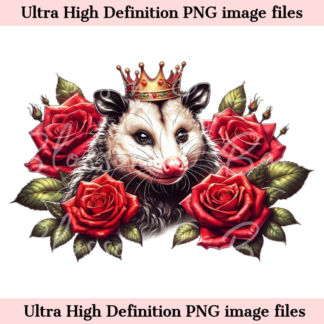 Digital Opossum PNG King Crown PNG - Cute Possum PNG Instant Download ...