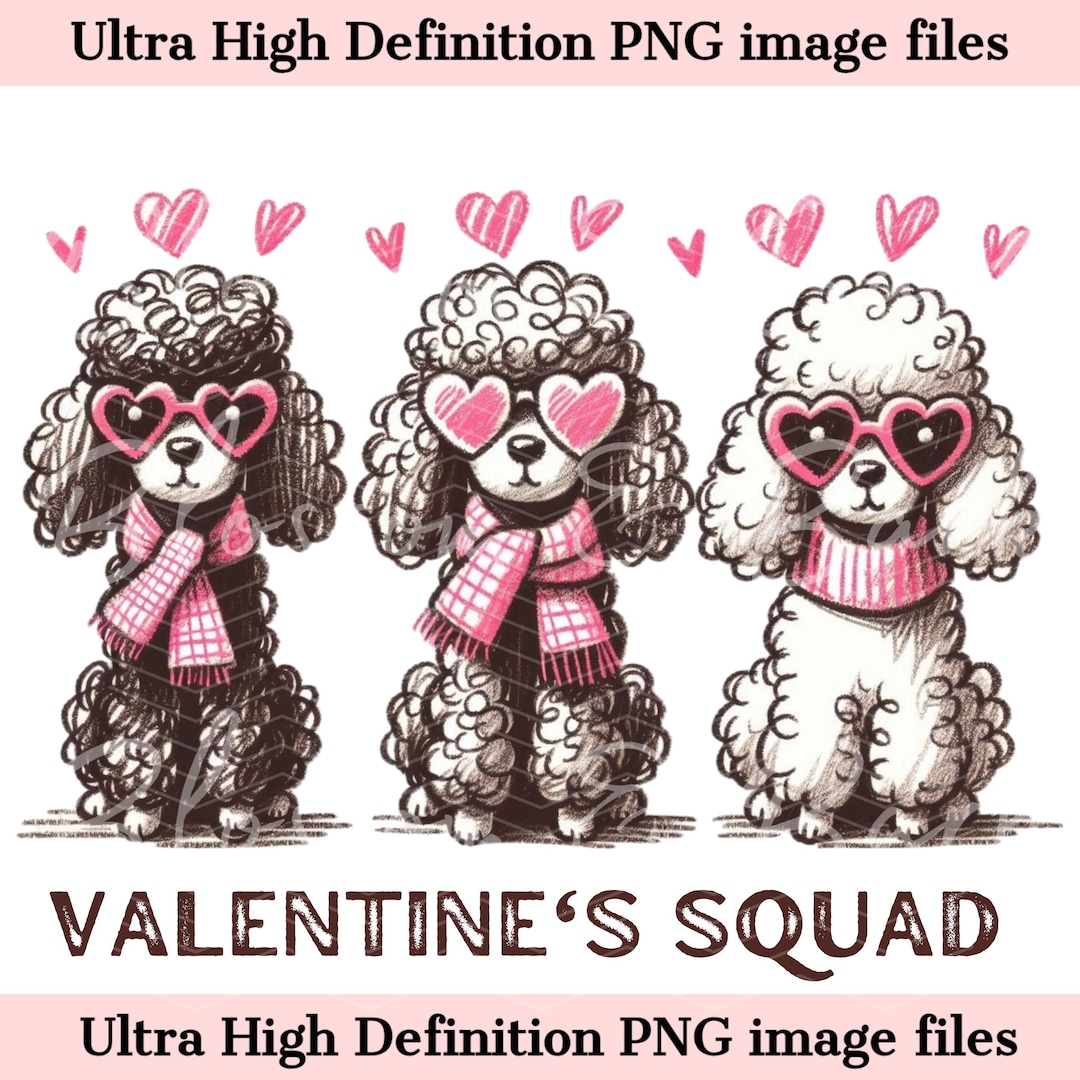 Digital Cute Standard Poodle Squad PNG Dog Mom PNG - Dog Drawing PNG ...