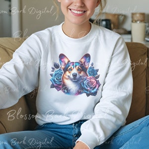 Digital Pembroke Welsh Corgi PNG Galaxy PNG - Cute Corgi Dog PNG ...