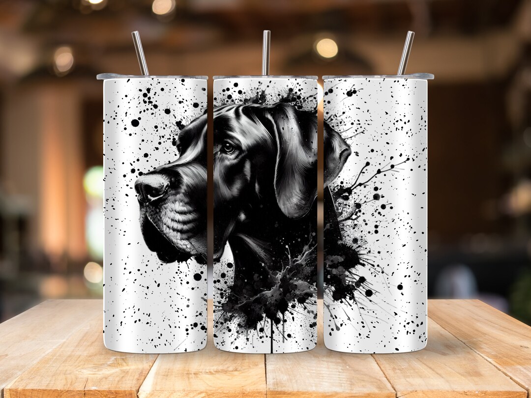 Digital - Black Ink Great Dane - Graffiti Art Tumbler Wrap 20 Oz Skinny ...