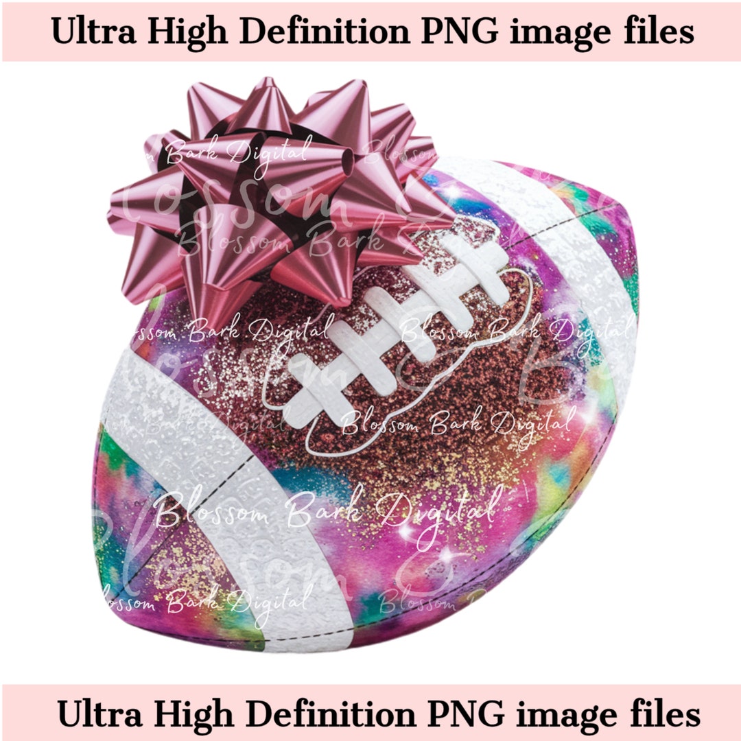 Digital - Retro Football PNG, Tie Dye Pink Glitter Football PNG ...