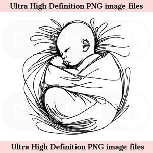 Digital Bundle Baby Shower PNG Line Art PNG File Beautiful Ink Line Art ...