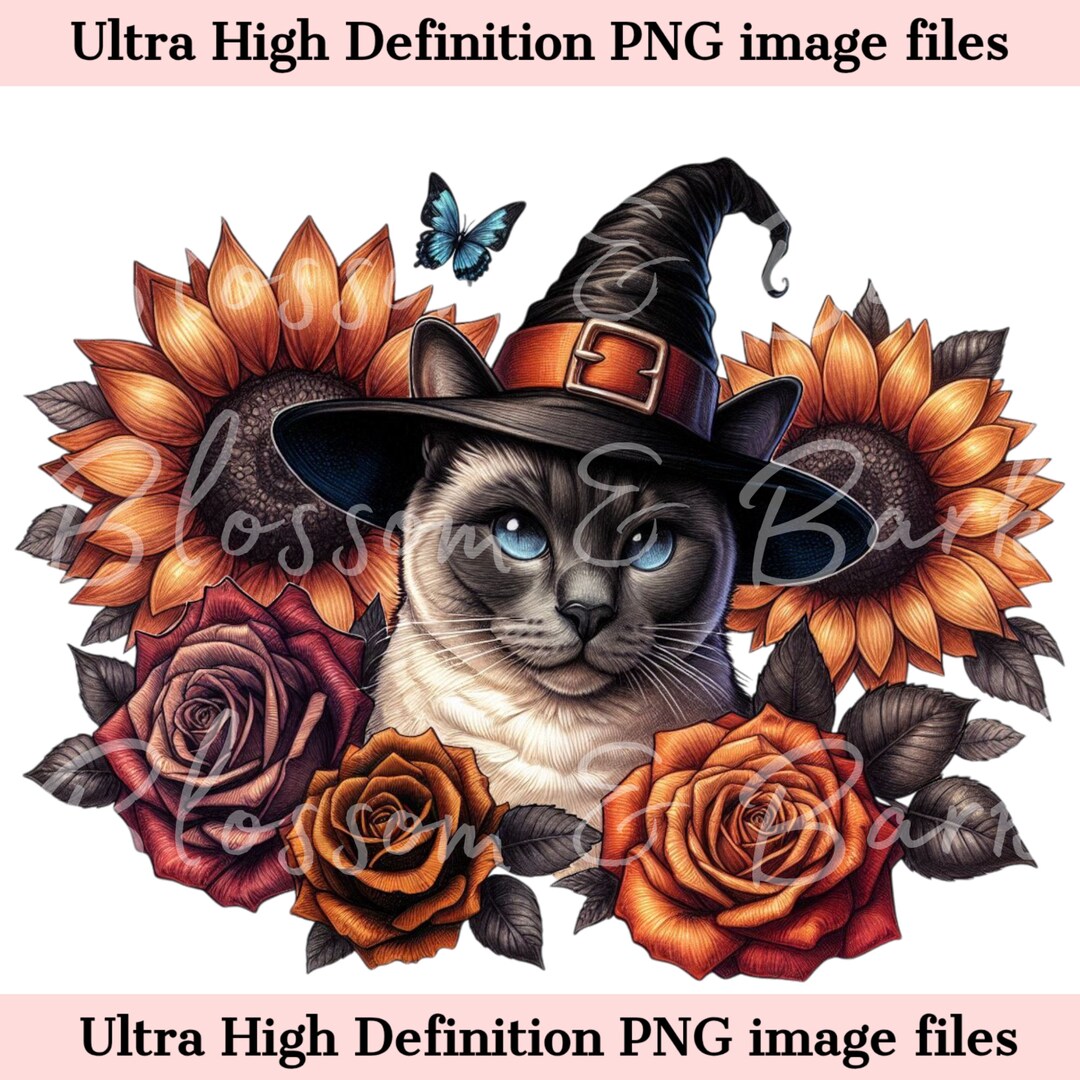 Digital Siamese Cat PNG - Halloween PNG Instant Download for Pet ...