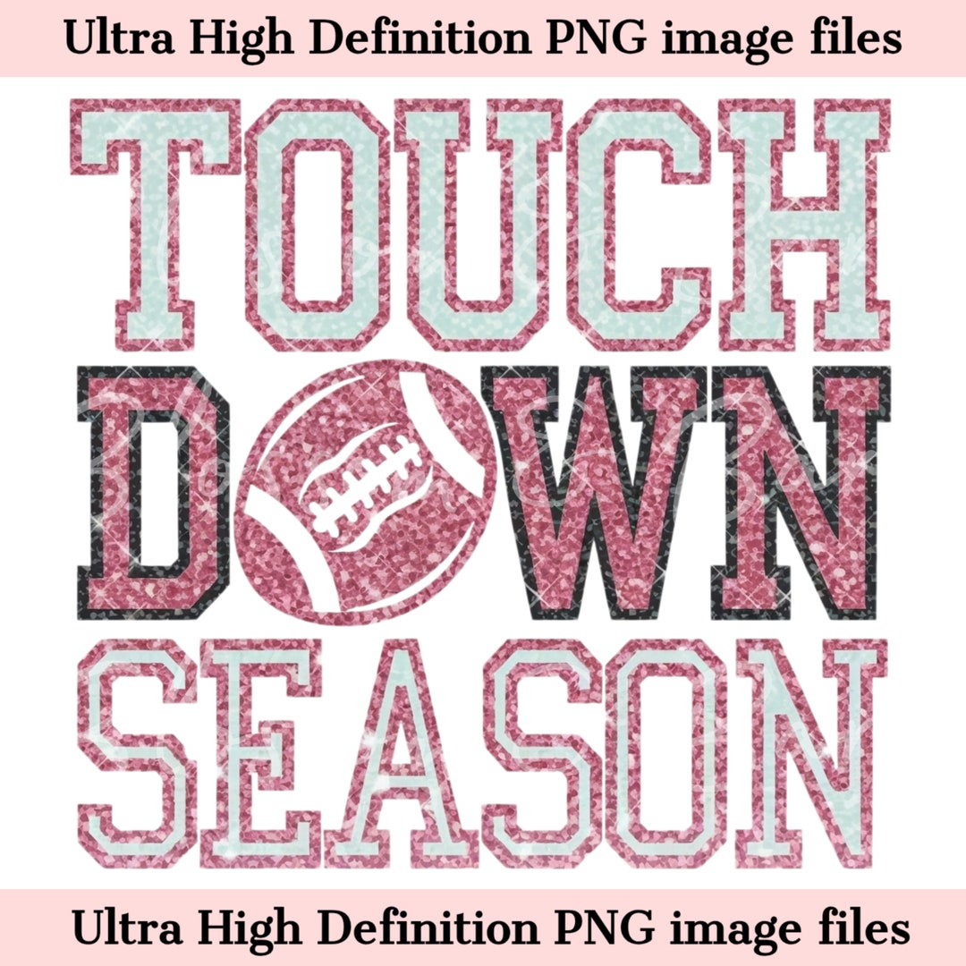 Digital - Touchdown Season PNG, Faux Glitter Football PNG, Football ...