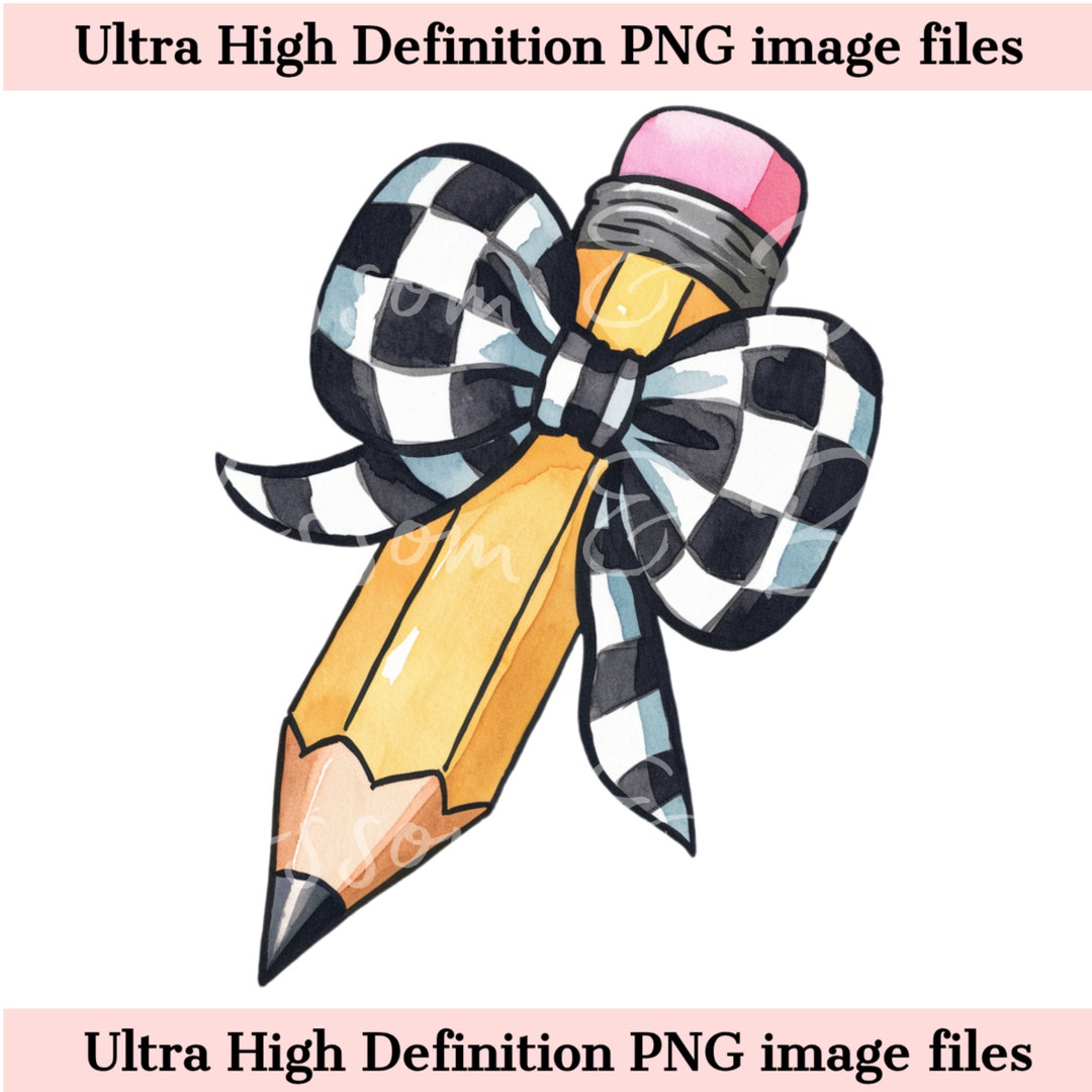 Retro Pencil PNG - Instant Download - Cute Teacher PNG for Tumbler ...