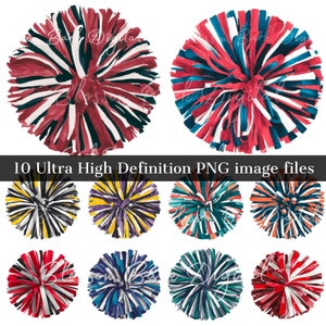 Watercolor Football Pom Poms PNG Bundle - Instant Download Digital Clip ...