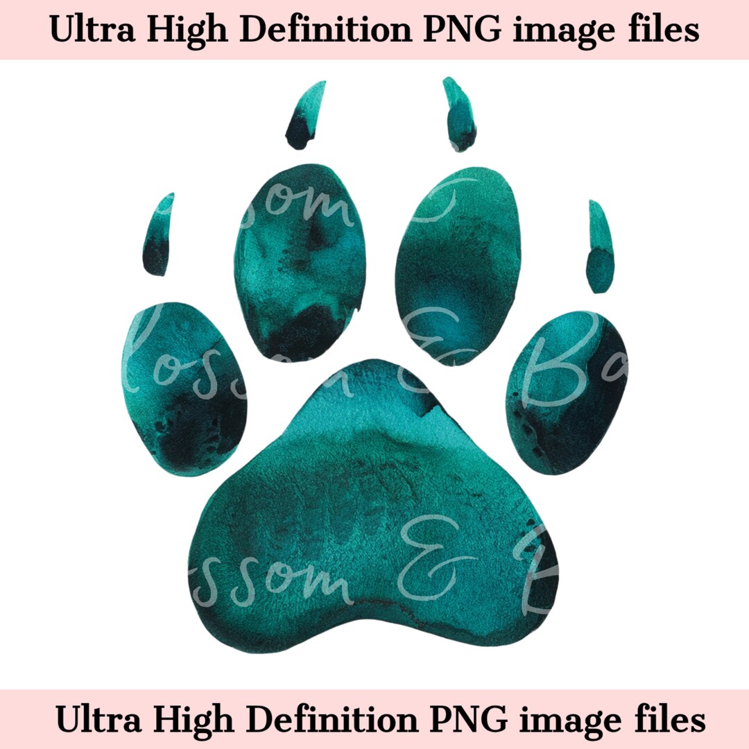 Digital Green Paw Print PNG Simple Dog PNG - Clip Art Download for ...