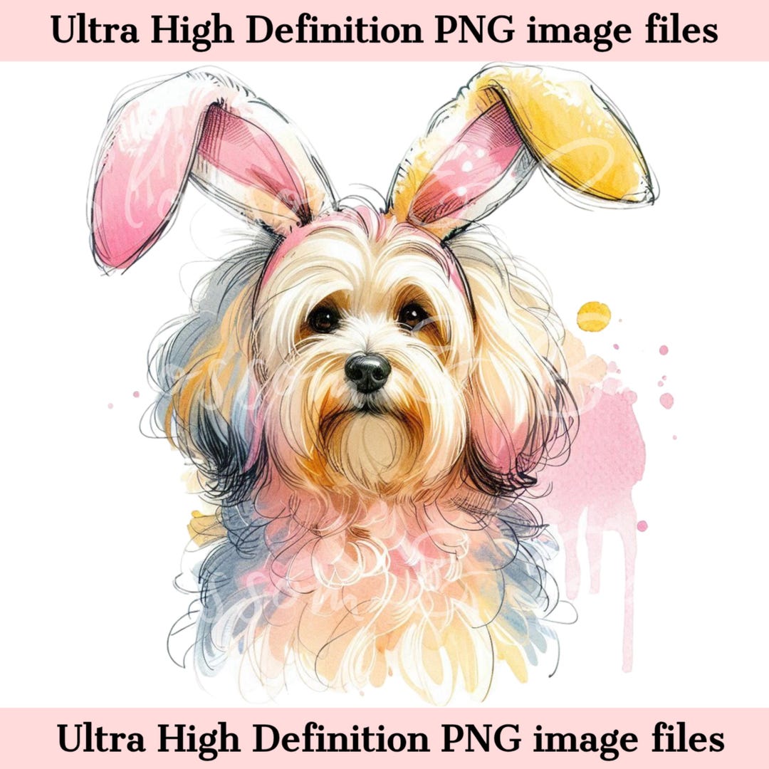 Digital Easter Maltese Mix PNG Printable Dog Portrait PNG - Cute ...