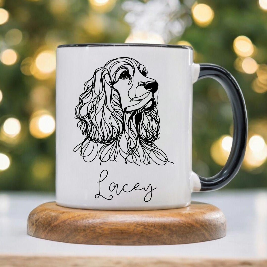 Personalized Cocker Spaniel Mug - Custom Pet Portrait Ceramic Mug - 11 ...