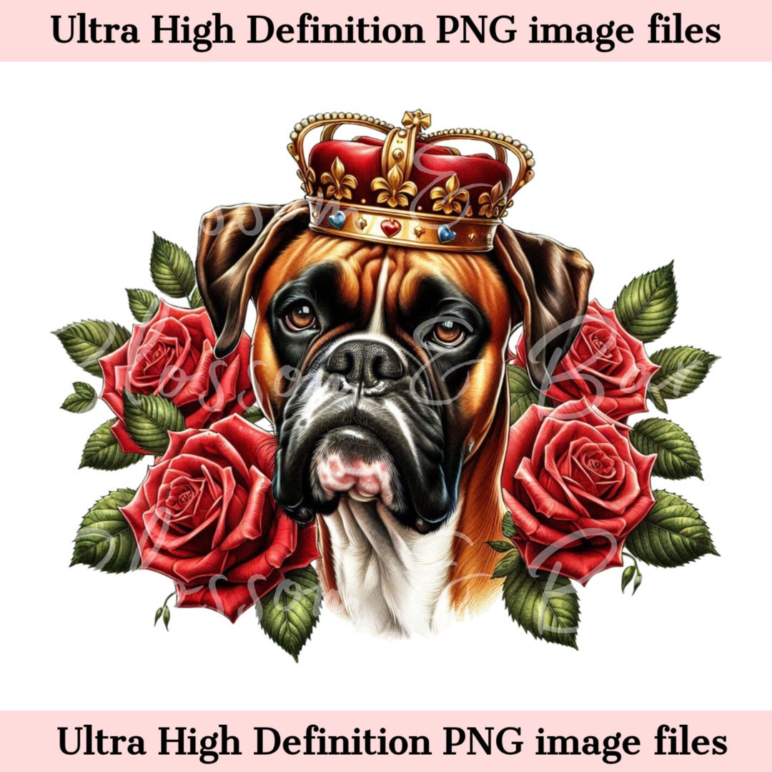 Digital Boxer PNG King Crown PNG - Cute Boxer Dog PNG Instant Download ...