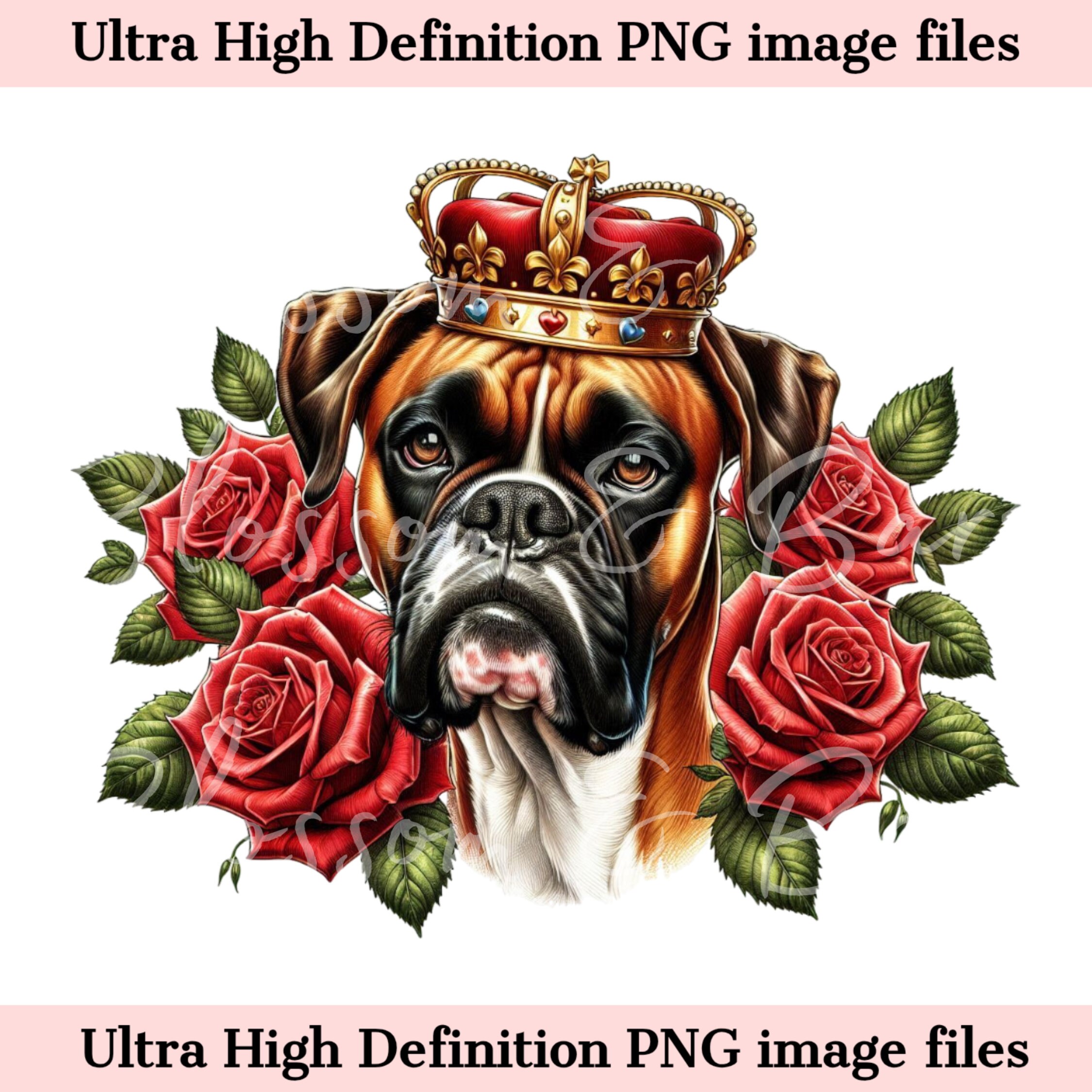 Digital Boxer PNG King Crown PNG Cute Boxer Dog PNG Instant Download ...