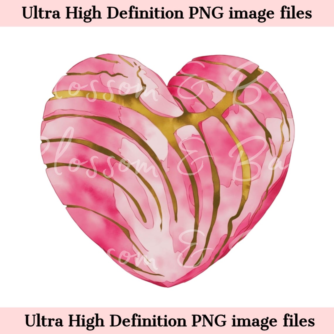 Digital Pink Concha PNG Heart Food PNG - Kitchen and Cooking Clip Art ...