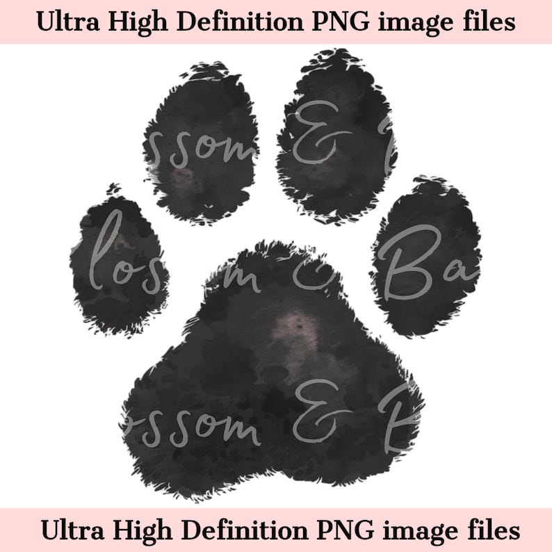 Digital Black Paw Print PNG Simple Dog PNG - Clip Art Download for ...