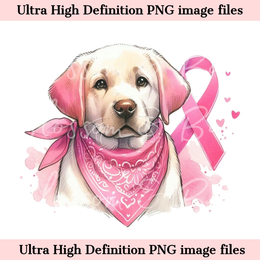 Digital Labrador Retriever PNG Breast Cancer Awareness PNG, Yellow Lab ...