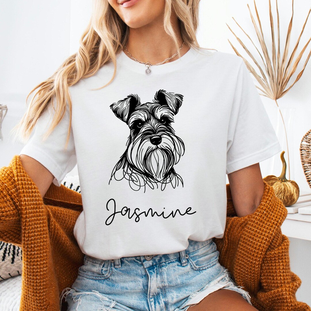 Personalized Miniature Schnauzer Shirt - Custom Pet Portrait Tee ...