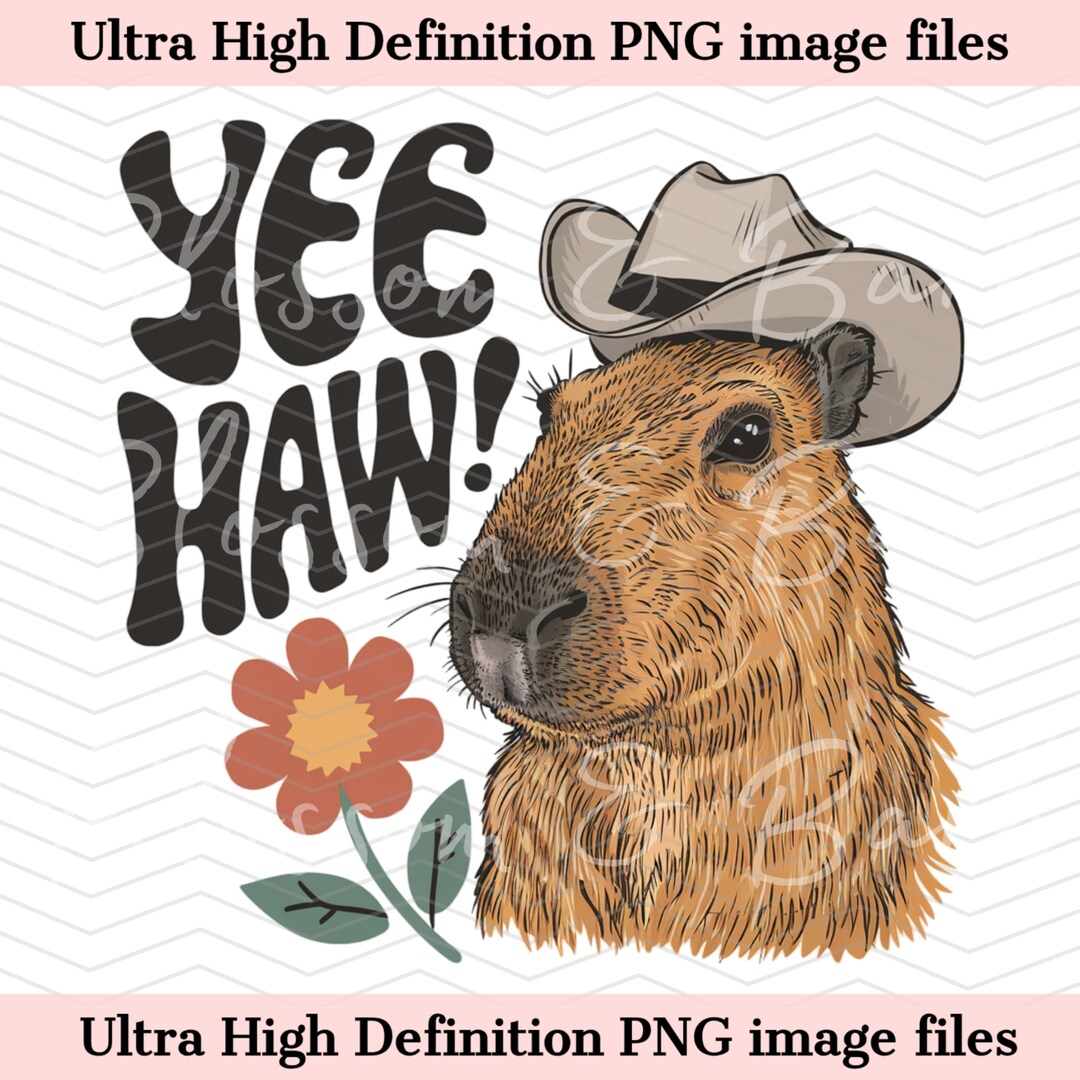 Funny Cowboy Capybara PNG - Instant Download for Funny Western Shirt ...