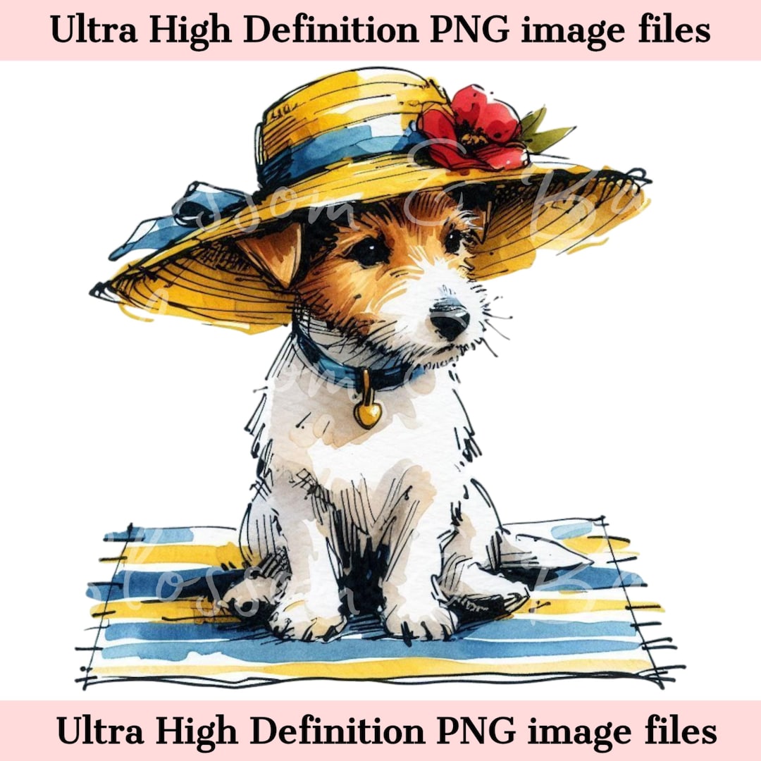 Digital Jack Russell Terrier PNG Watercolor Beach Dog PNG - Download ...