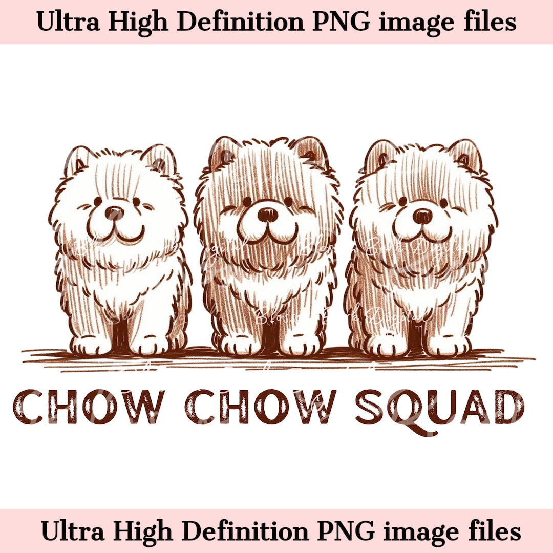 Digital Cute Chow Chow Squad PNG Dog Mom PNG - Spitz Dog PNG - Download ...