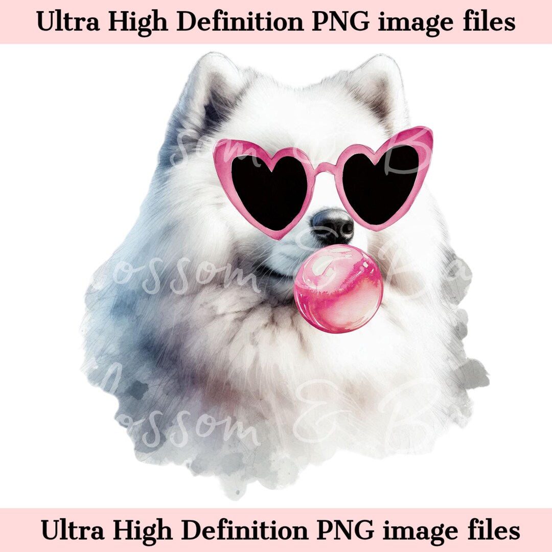 Digital - Cute Samoyed PNG Watercolor Dog Portrait PNG - Download for ...