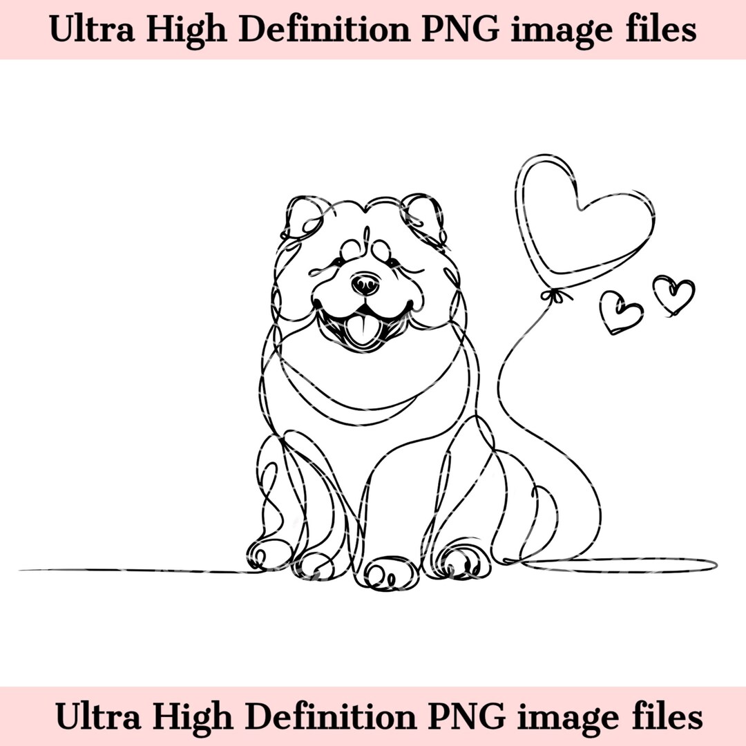 Digital Sketch Line Chow Chow PNG File Beautiful Ink Line Art Minimal ...