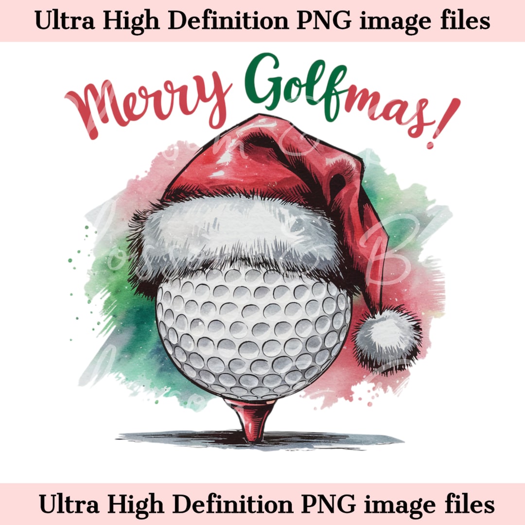 Merry Golfmas PNG - Instant Download - Holiday PNG for Santa Golf Shirt ...