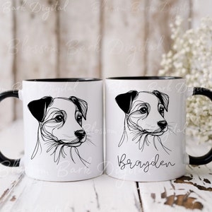 Personalized Jack Russell Terrier Mug - Custom Pet Line Portrait ...