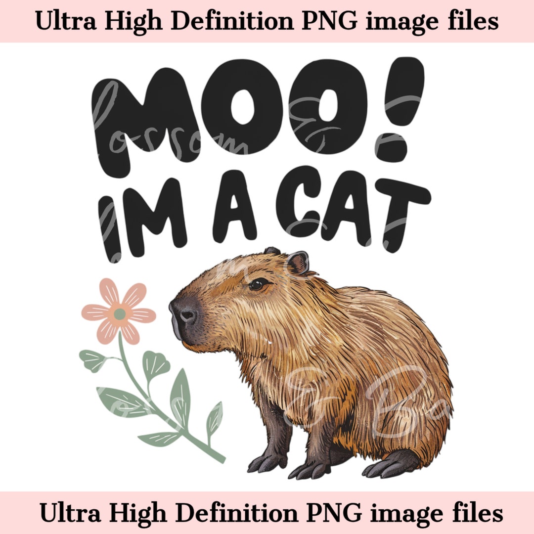 Funny Capybara PNG - Instant Download for Funny Animal Shirt - Cute ...