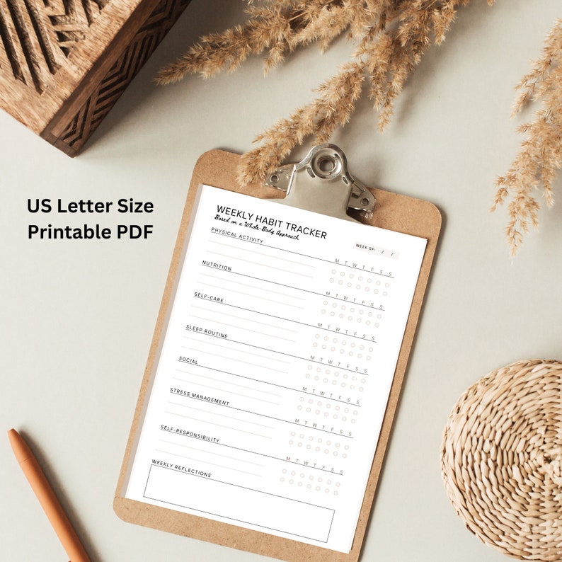 The Whole-body Approach Weekly Tracker - Printable PDF, Editable ...