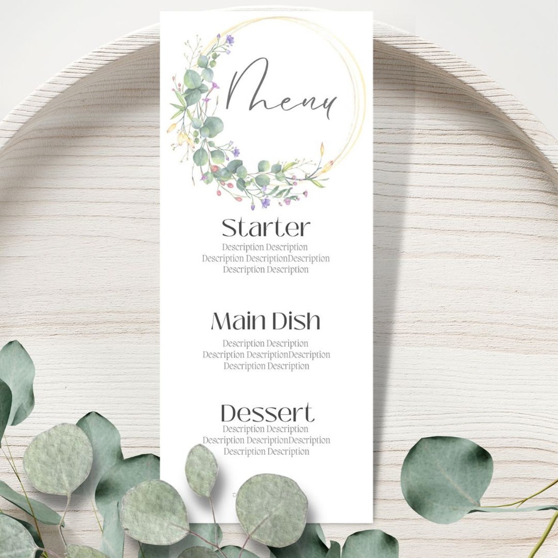 Instant Download - Wedding/ Party Menu Card / Flower / Garden / Nature ...