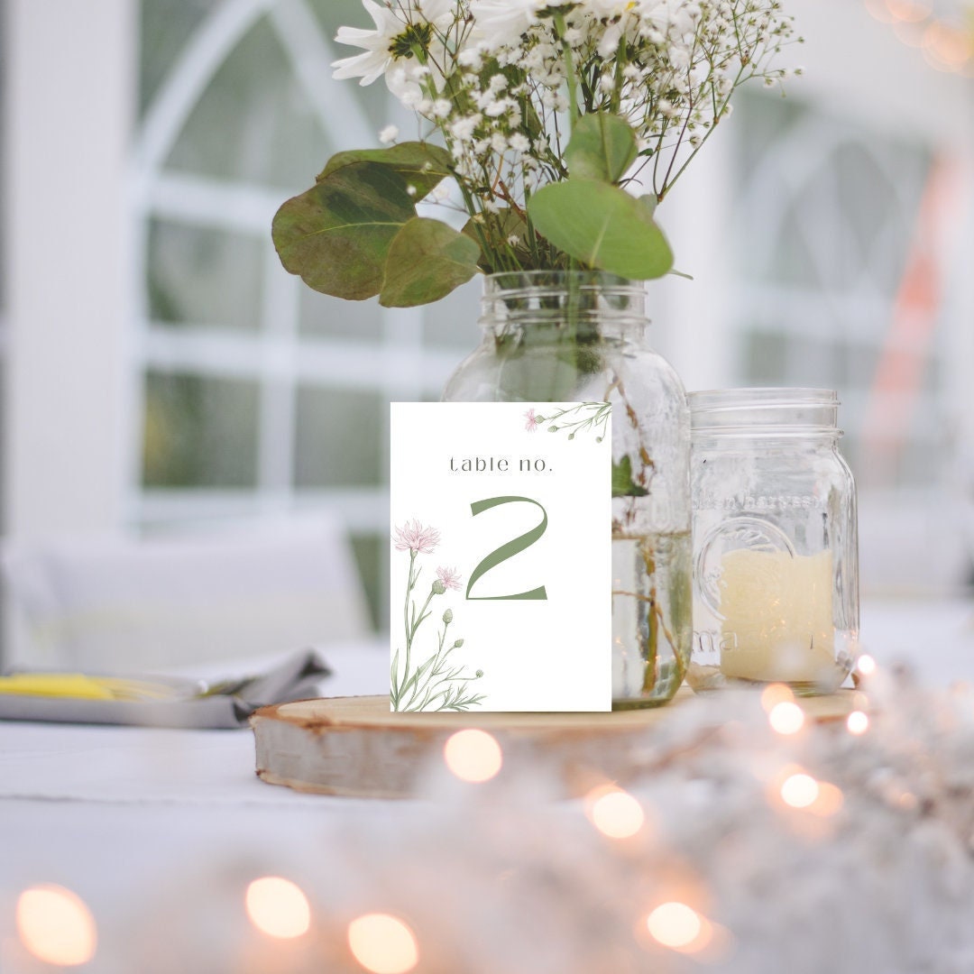 Instant Download - Wedding / Party Table Number / Flower / Garden ...