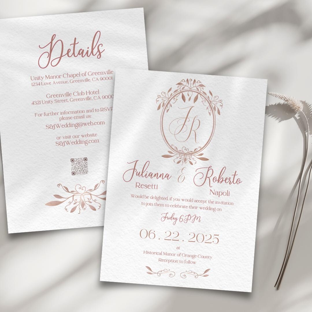 Instant Download - Wedding / Party Invitation / Crest - "mocha Mousse ...