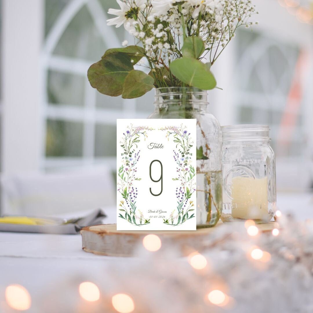 Instant Download - Wedding / Party Table Number / Flower / Garden ...