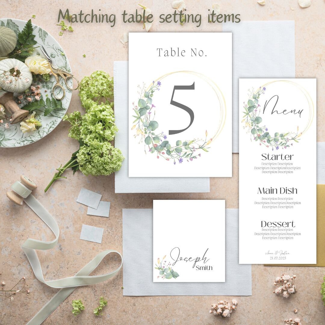 Instant Download - Wedding / Party Table Number / Flower / Garden ...