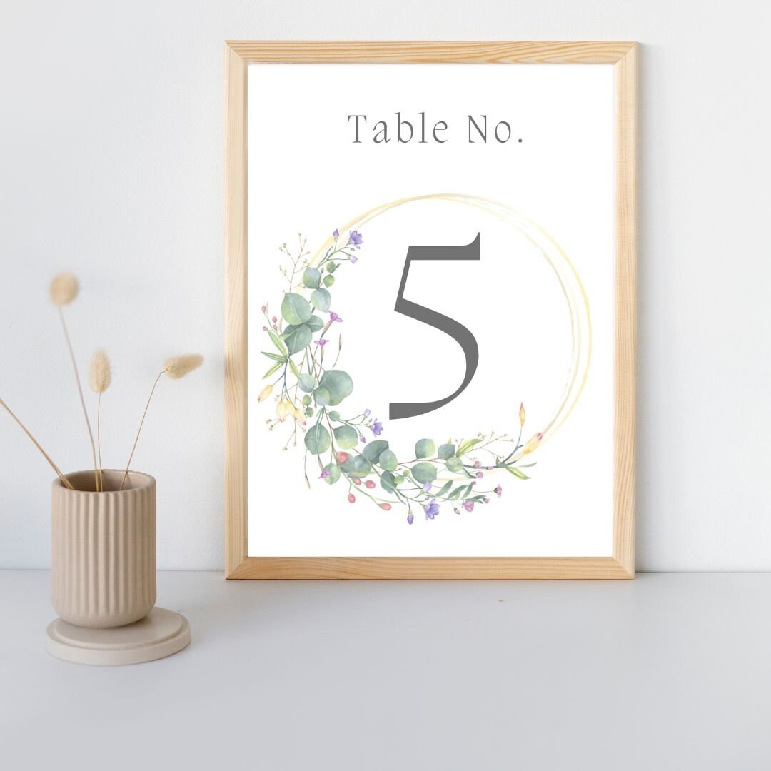 Instant Download Wedding / Party Table Number / Flower / Garden ...