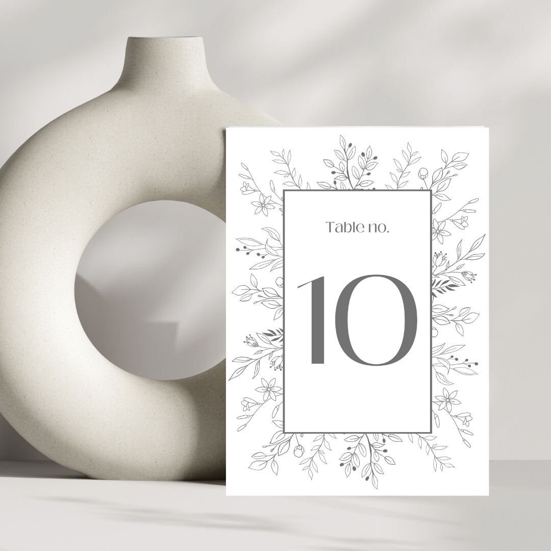 Instant Download - Wedding / Party Table Number / Black & White ...