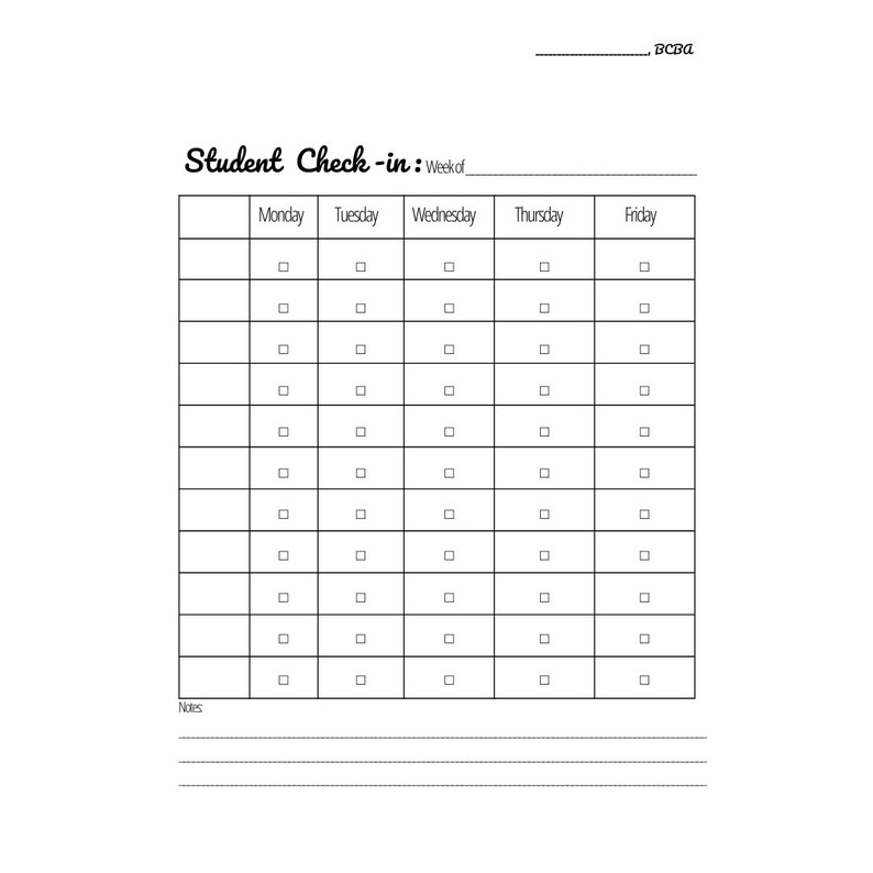 Weekly Student Check-in Sheet - Etsy