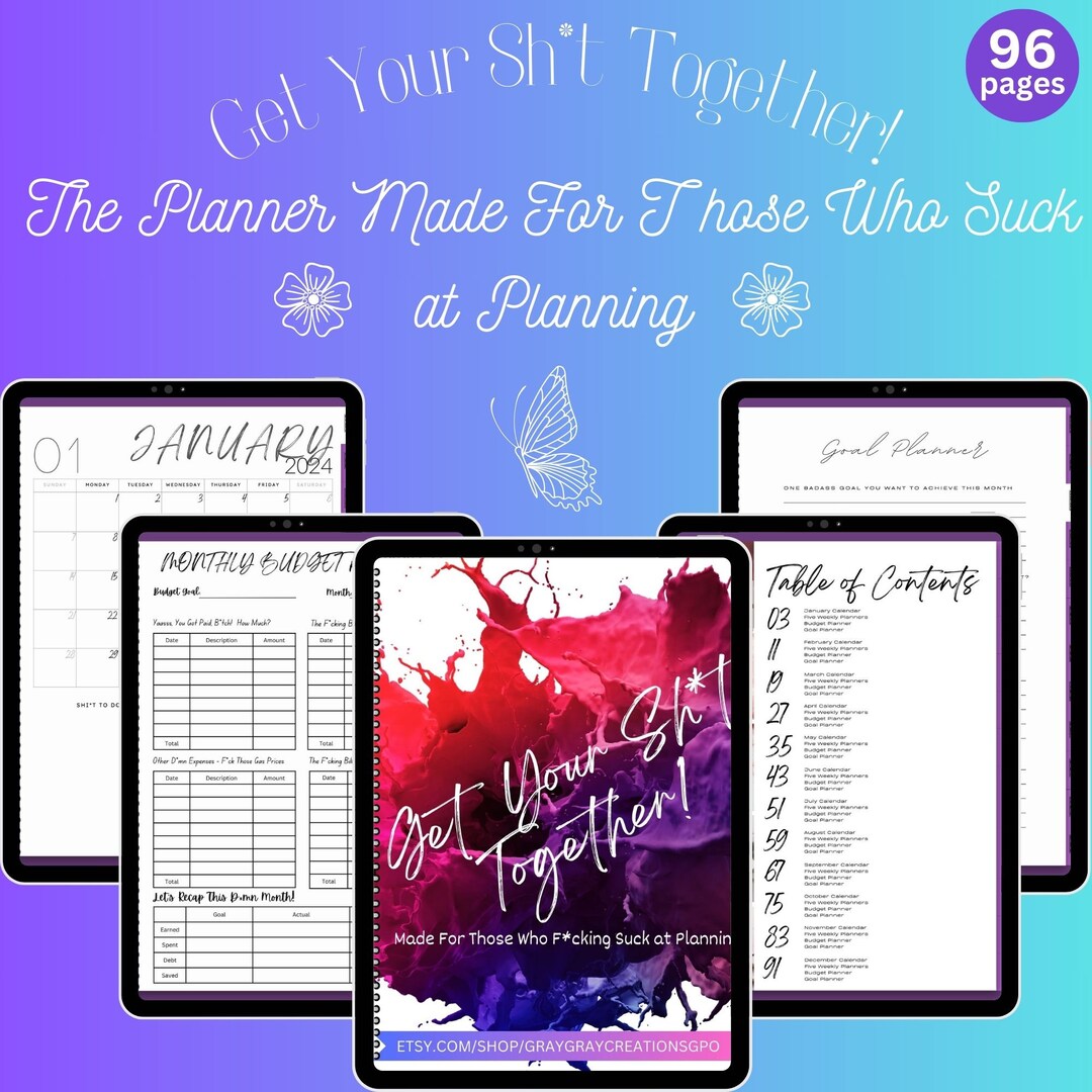 Get Your Sht Together 2024 DIGITAL Planner INSTANT DOWNLOAD goodnotes ...