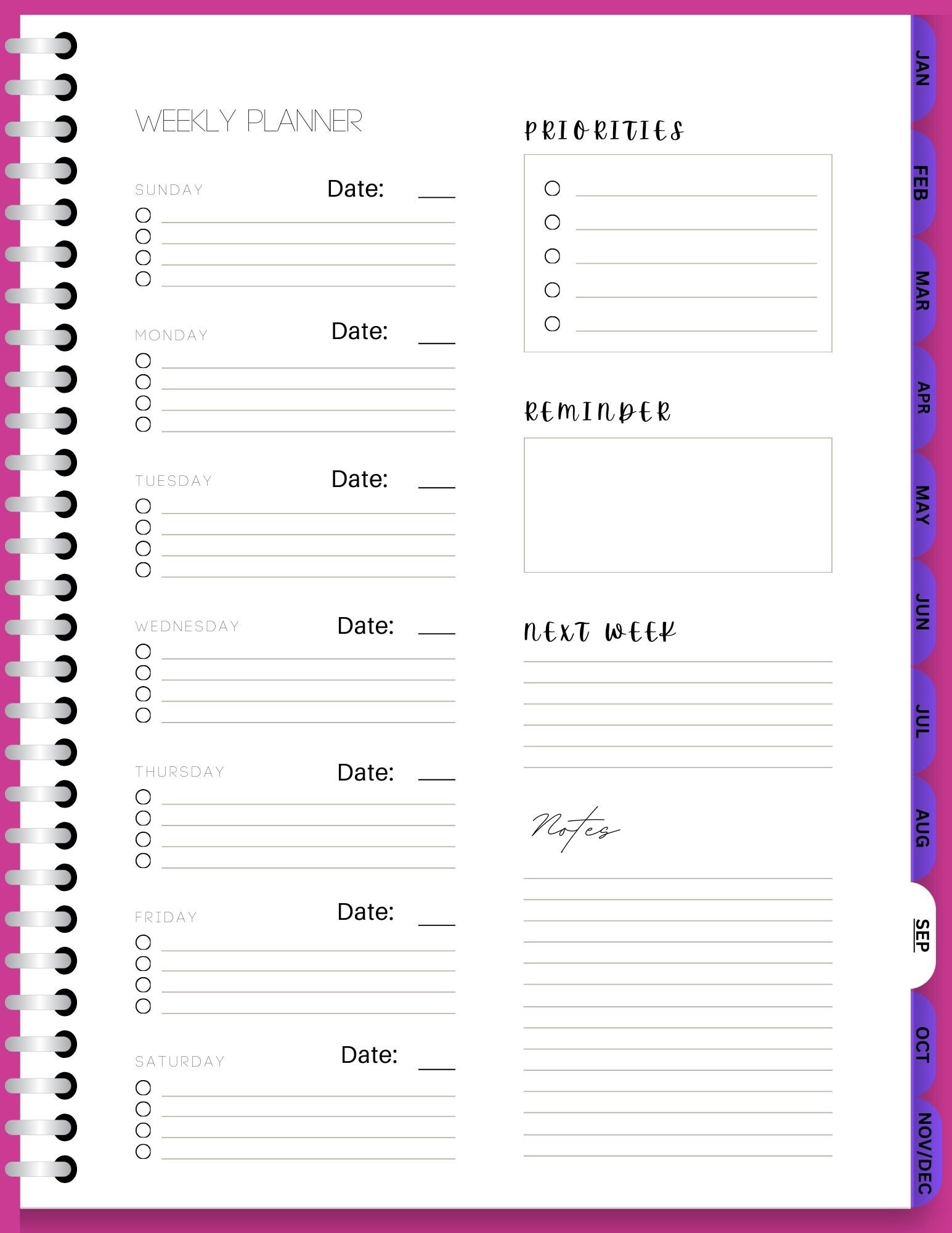 Digital 2024 Weekly Planner INSTANT DOWNLOAD (goodnotes) - Etsy