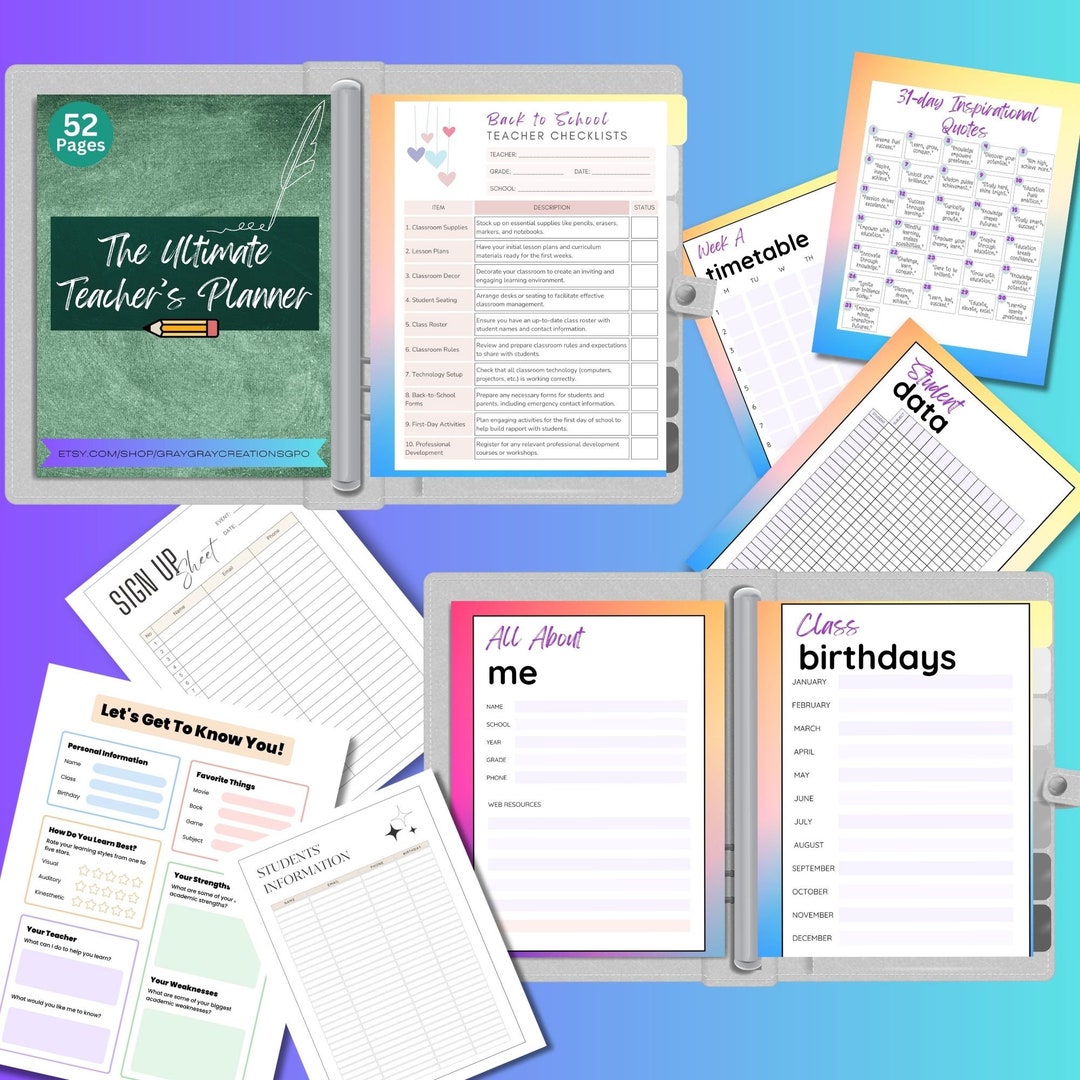 Ultimate Teacher's Planner INSTANT DOWNLOAD (editable) - Etsy