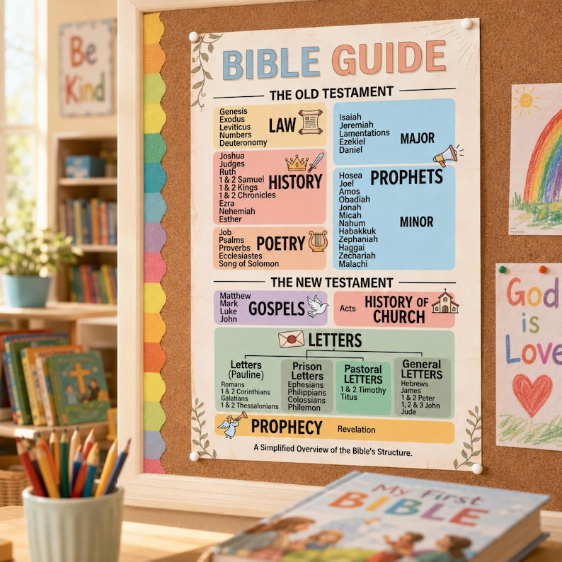 Bible Guide Poster | Old & New Testament Books | Christian Homeschool ...