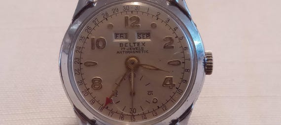 50s BELTEX Gents Triple Calendar Vintage Watch - Gem