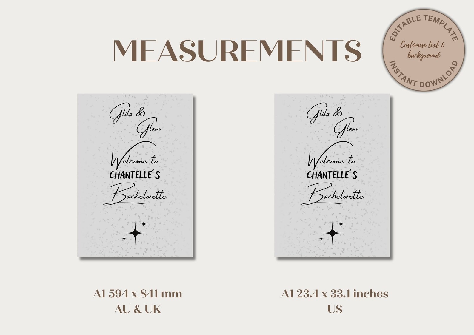 Glitz & Glam Bachelorette Welcome Sign | Welcome Sign | Glitz and Glam ...