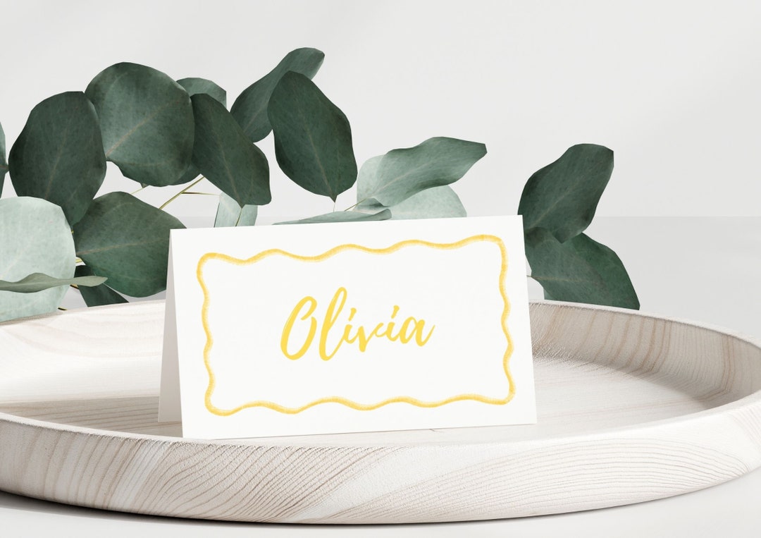 Lemonade Place Cards | Bridal Shower Place Cards | Yellow Place Cards ...