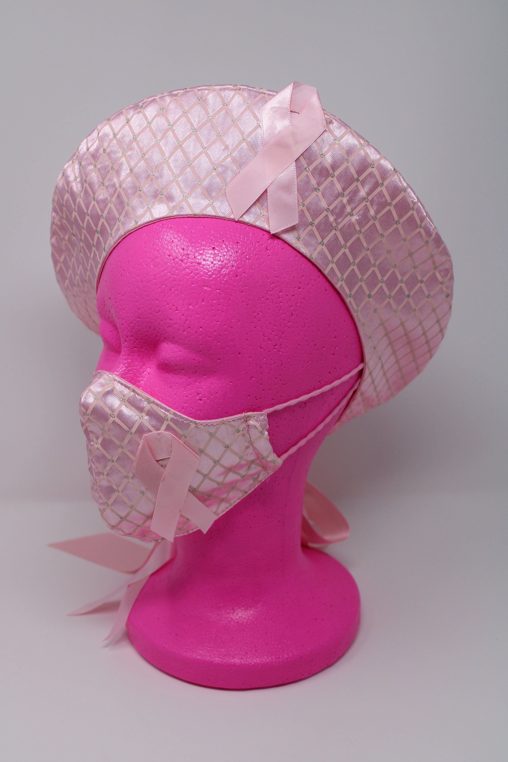 Satin Laced Beret Hat With Mask and Purse (female) - Etsy