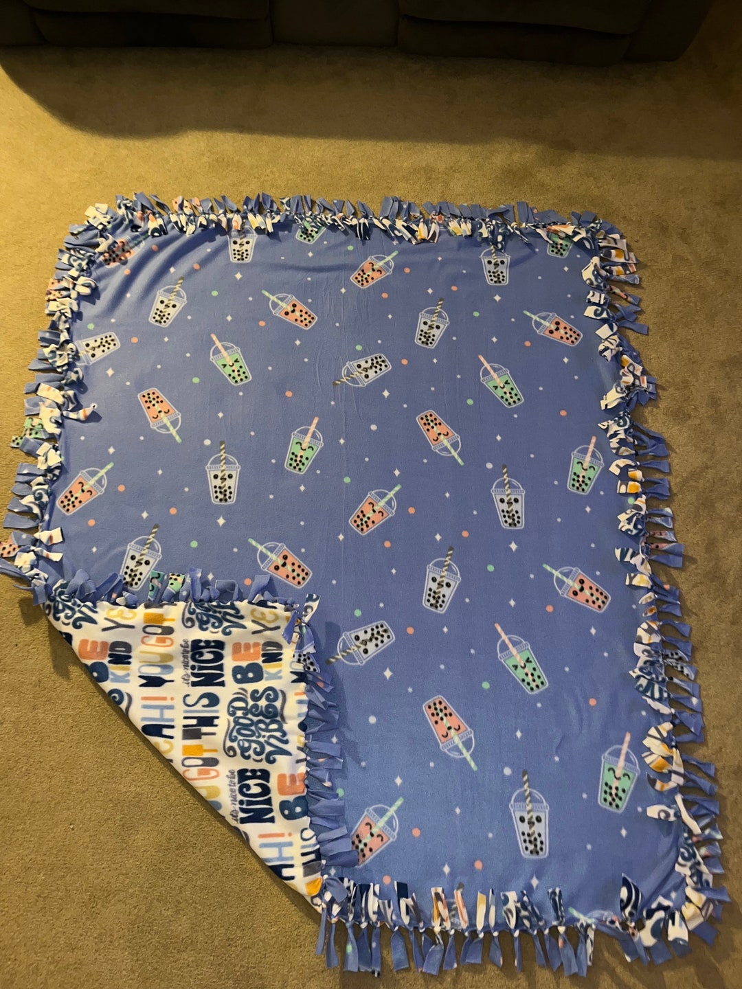 Boba Affirmation Handmade Double Thick Blizzard Fleece Tie Blanket ...