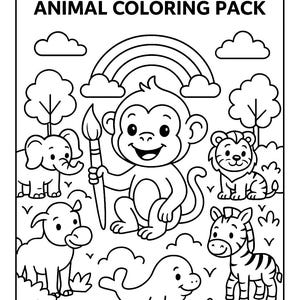 Kindergarten Animal Coloring Book Printable | 21 Jungle & Ocean ...